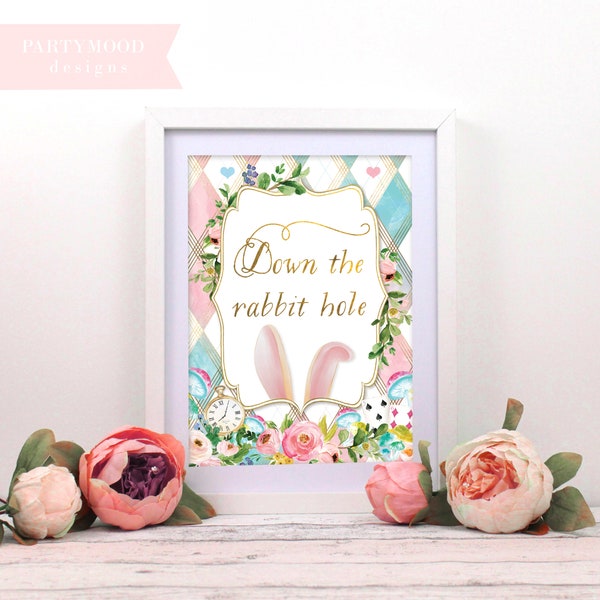 Down the Rabbit Hole Sign - Etsy