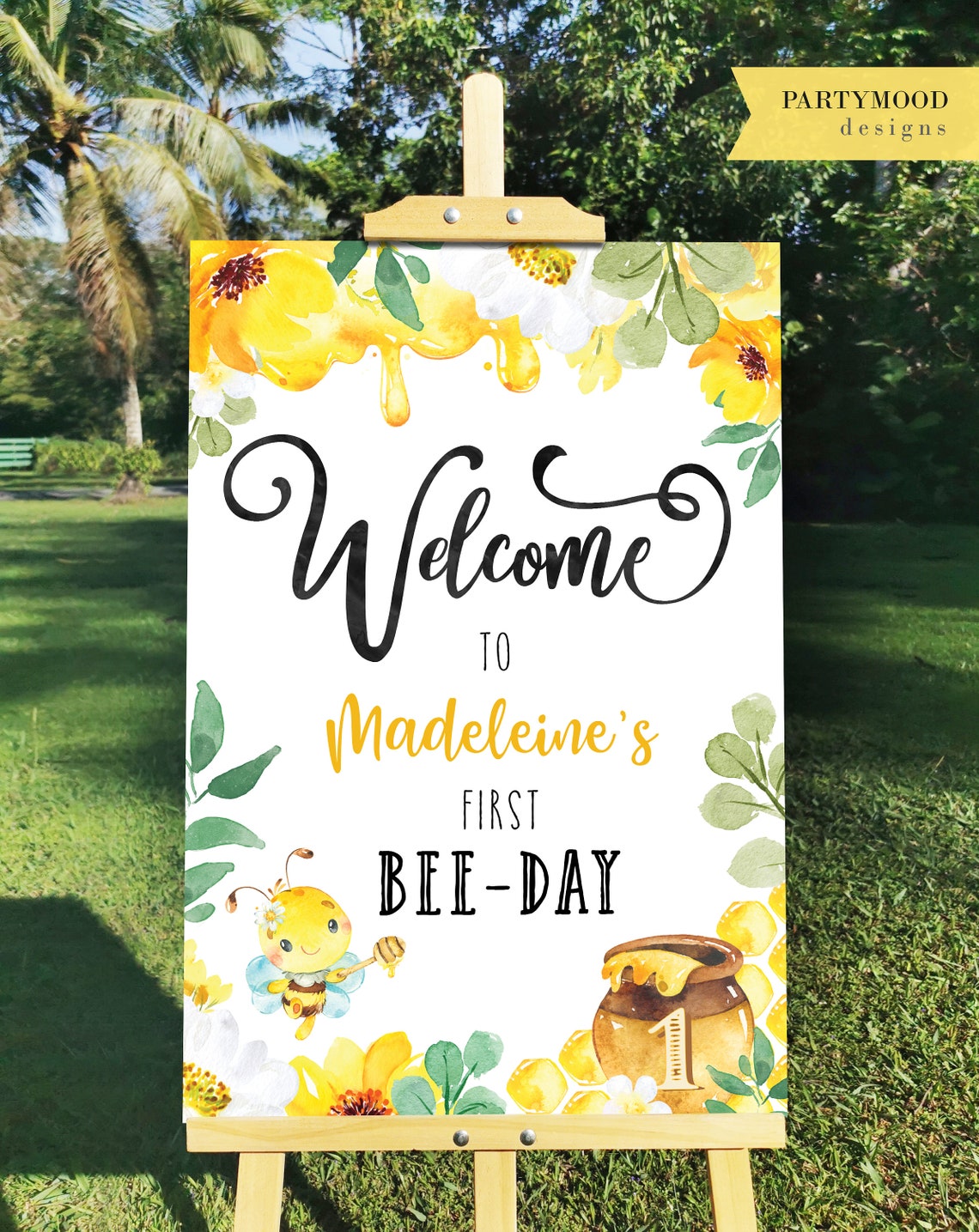 Bee Backdrop Bumble Bee Banner Little Honey Birthday Party | Etsy