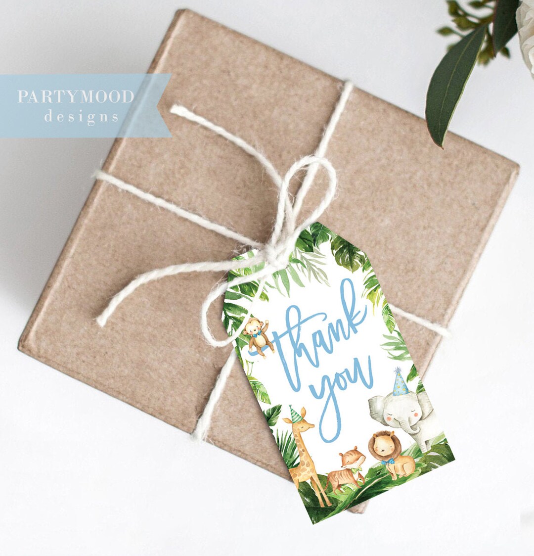 Safari Favor Tags Wild One Safari Birthday Safari Animals - Etsy