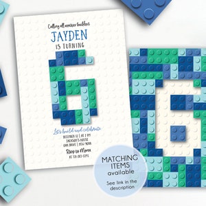 Editable Building Blocks Backdrop, Bricks Backdrop Birthday Party ...