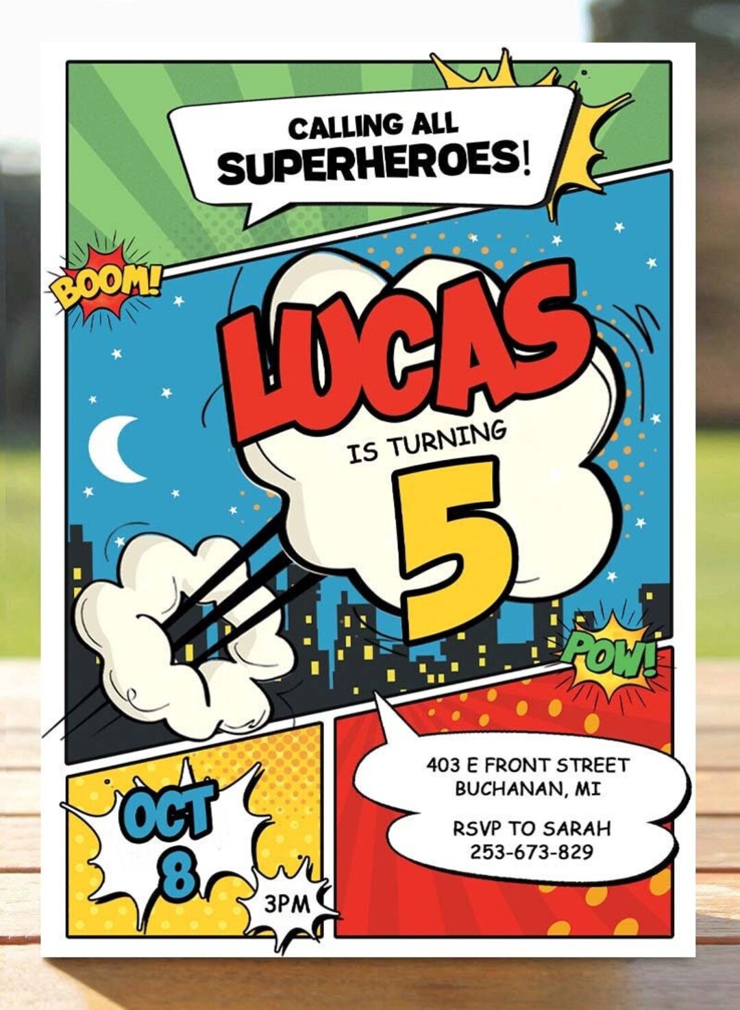 Editable Superheroes Birthday Invitation, Superhero Birthday Invite ...