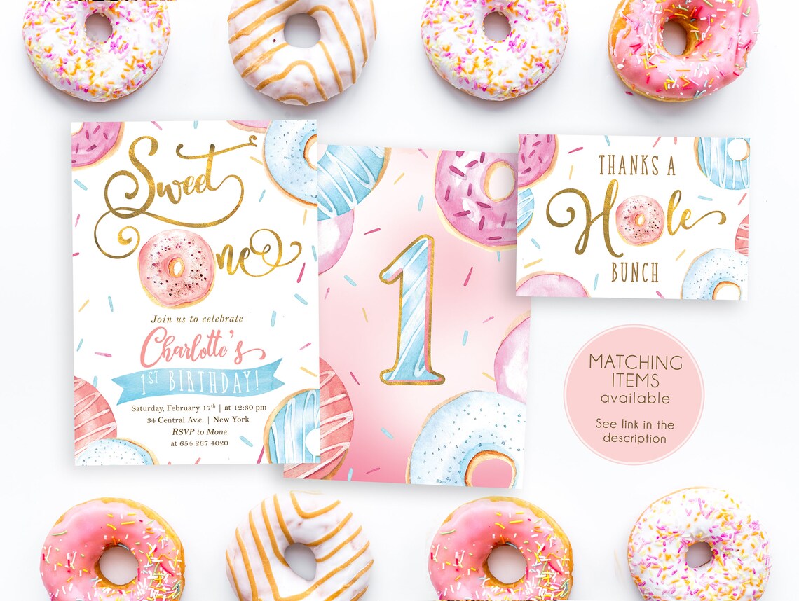 Funny Donut Signs Set of Printable Signs Donut Birthday | Etsy