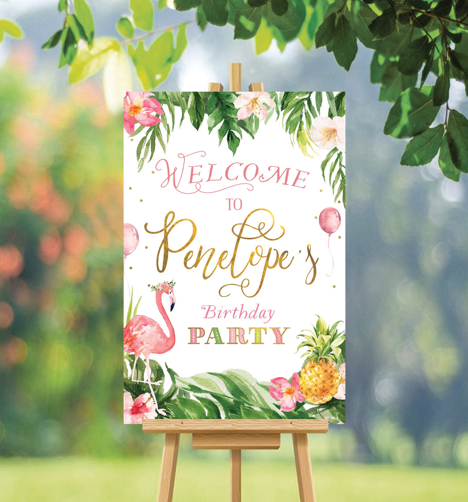 Flamingo Welcome Sign Girl 1st Birthday Baby Shower Summer - Etsy