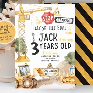 Editable Construction Welcome Sign, Reception, Construction Birthday ...