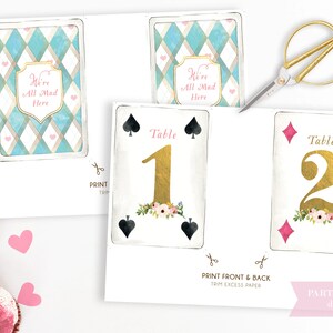 Alice in Wonderland Table Numbers 1-20, Mad Tea Party Decor, Onederland ...