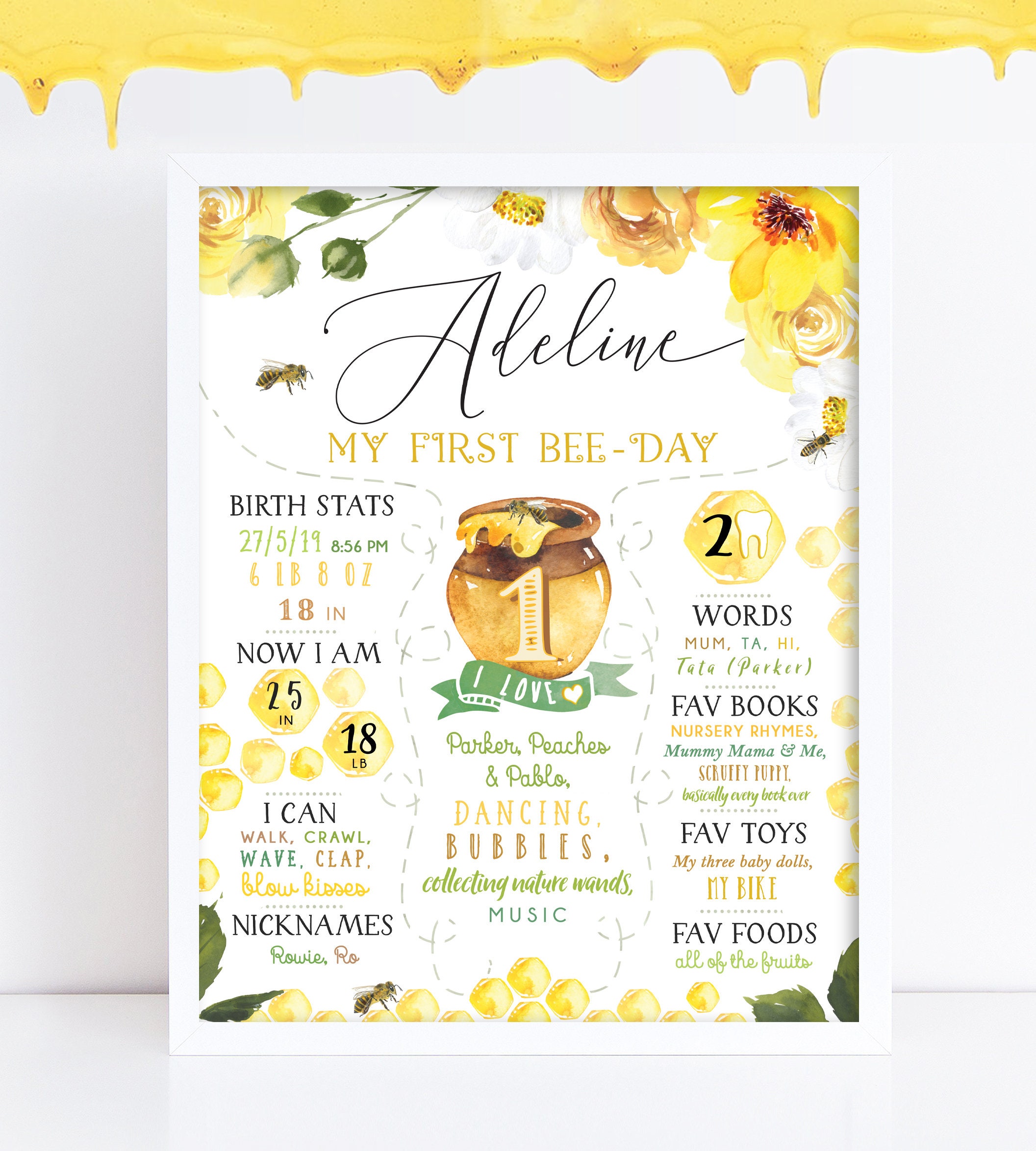 Bee Birthday Invitation Beehive Invite Little Honey Party - Etsy