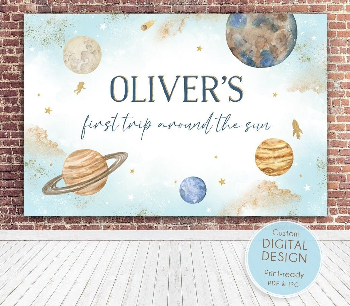 Space Backdrop, Outer Space First Birthday, Space Theme, First Trip ...