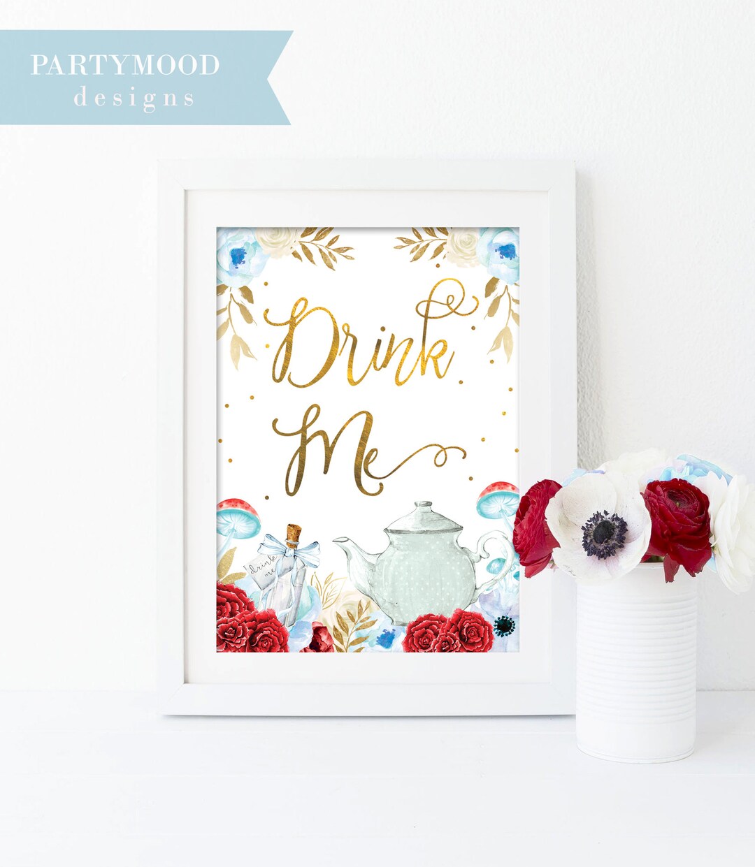 Alice in Wonderland Drink Me Sign, Decor Onederland Girl's 1st Birthday ...