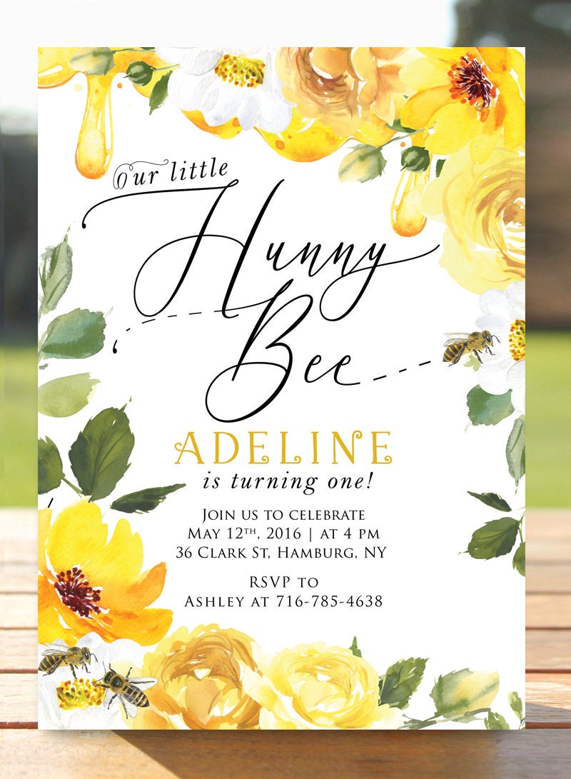 Bee Birthday Invitation Beehive Invite Little Honey Party - Etsy