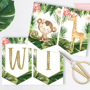 Two Wild Banner, Safari Banner, Girls 2nd Birthday, Jungle Theme, Wild ...