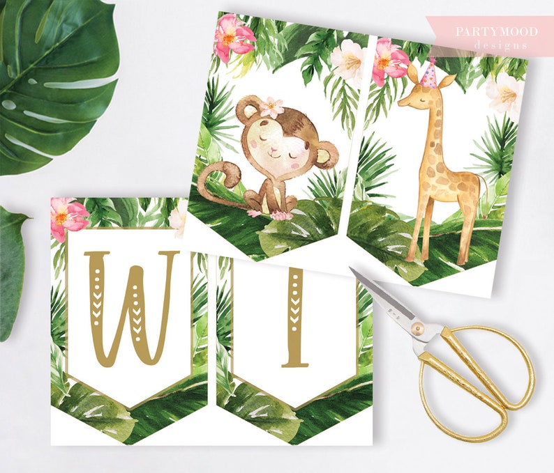 Wild One Banner Safari Banner Girls 1st Birthday Jungle - Etsy