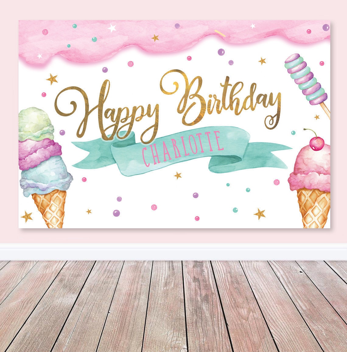 Sweet One Ice Cream Sign Two Sweet Girl Birthday Printable 010 Here's ...
