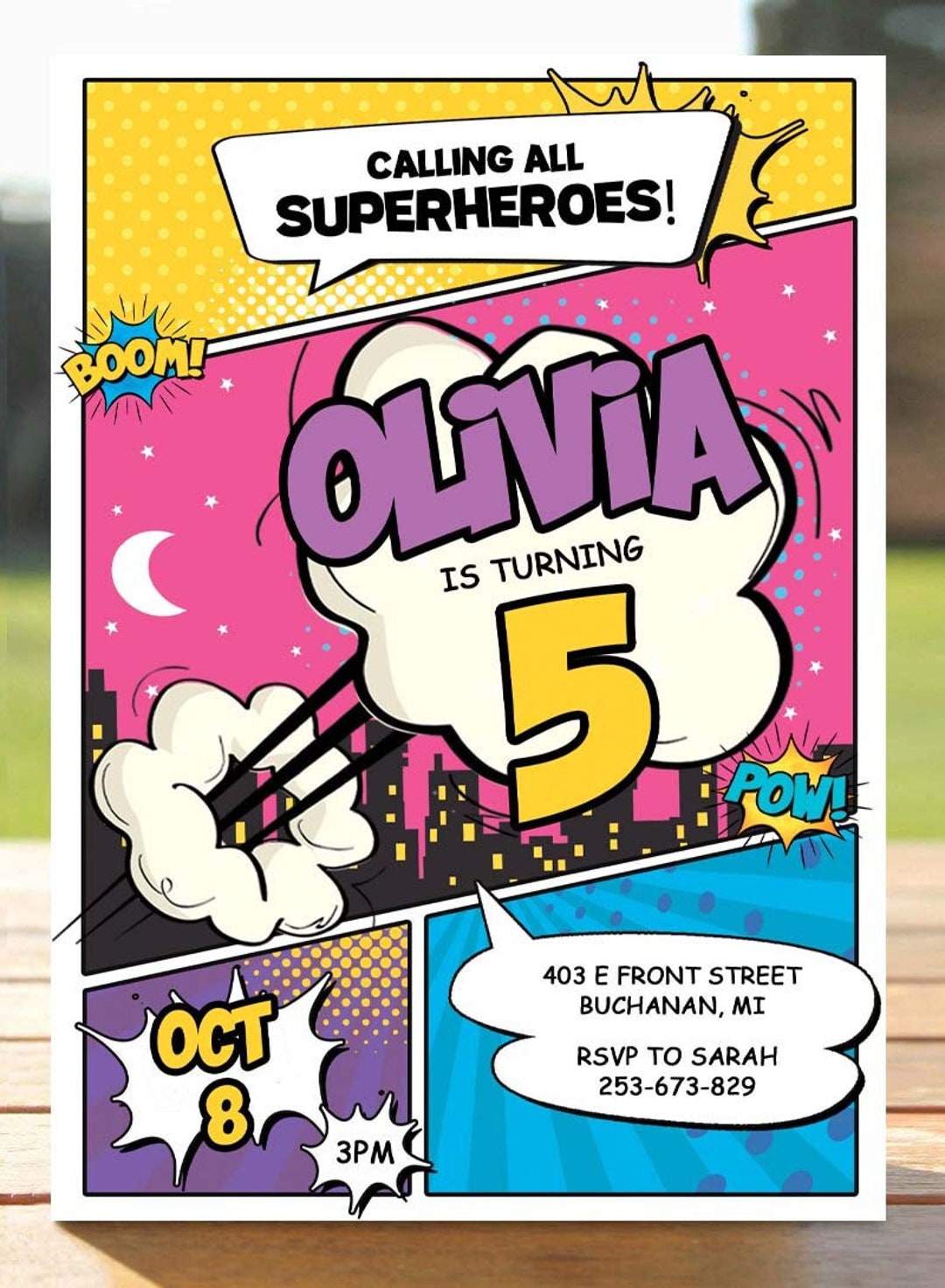 Editable Superheroes Birthday Invitation, Superhero Birthday Invite ...