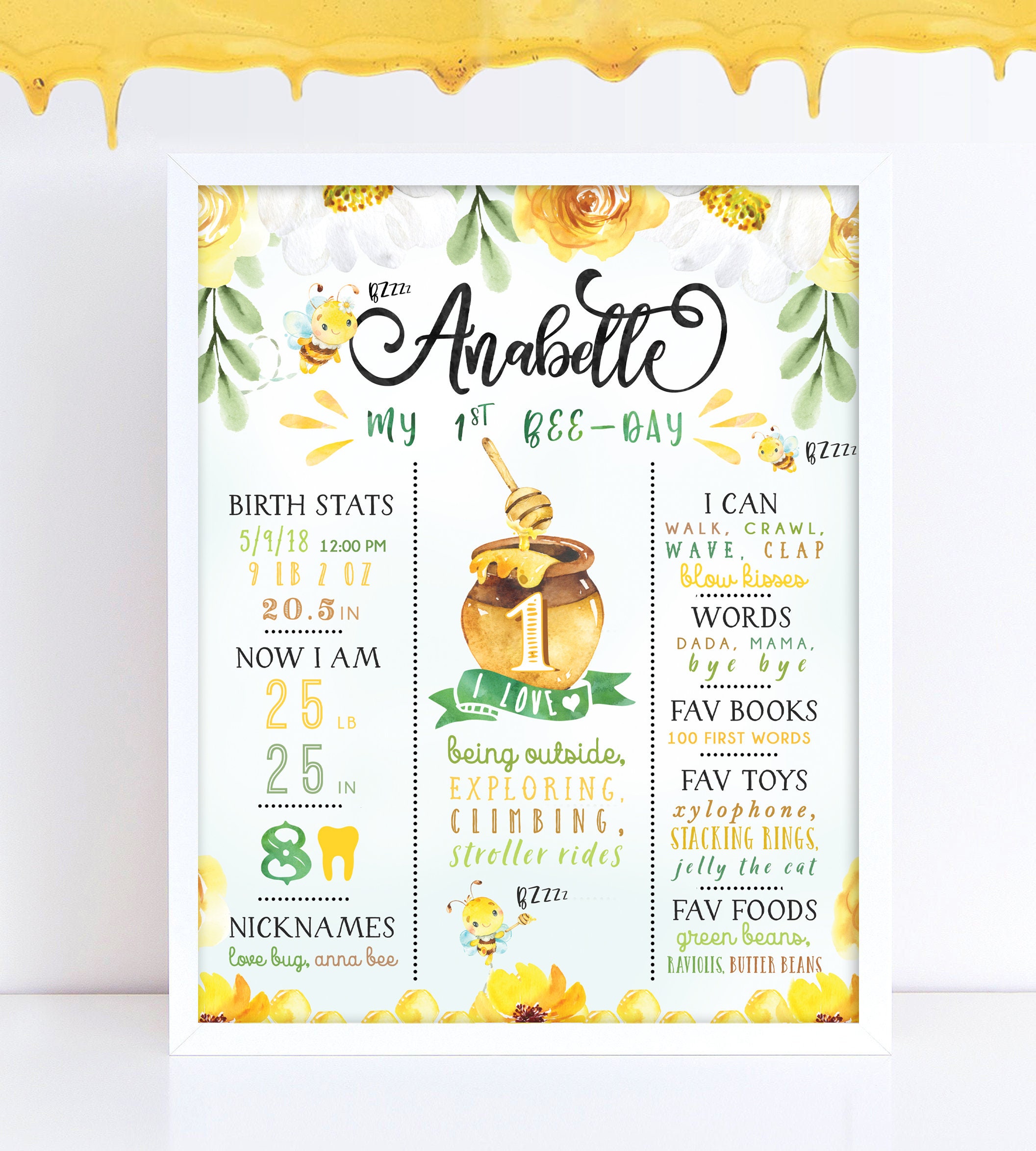 Bee Welcome Sign Bumble Bee Decor Little Honey Birthday | Etsy