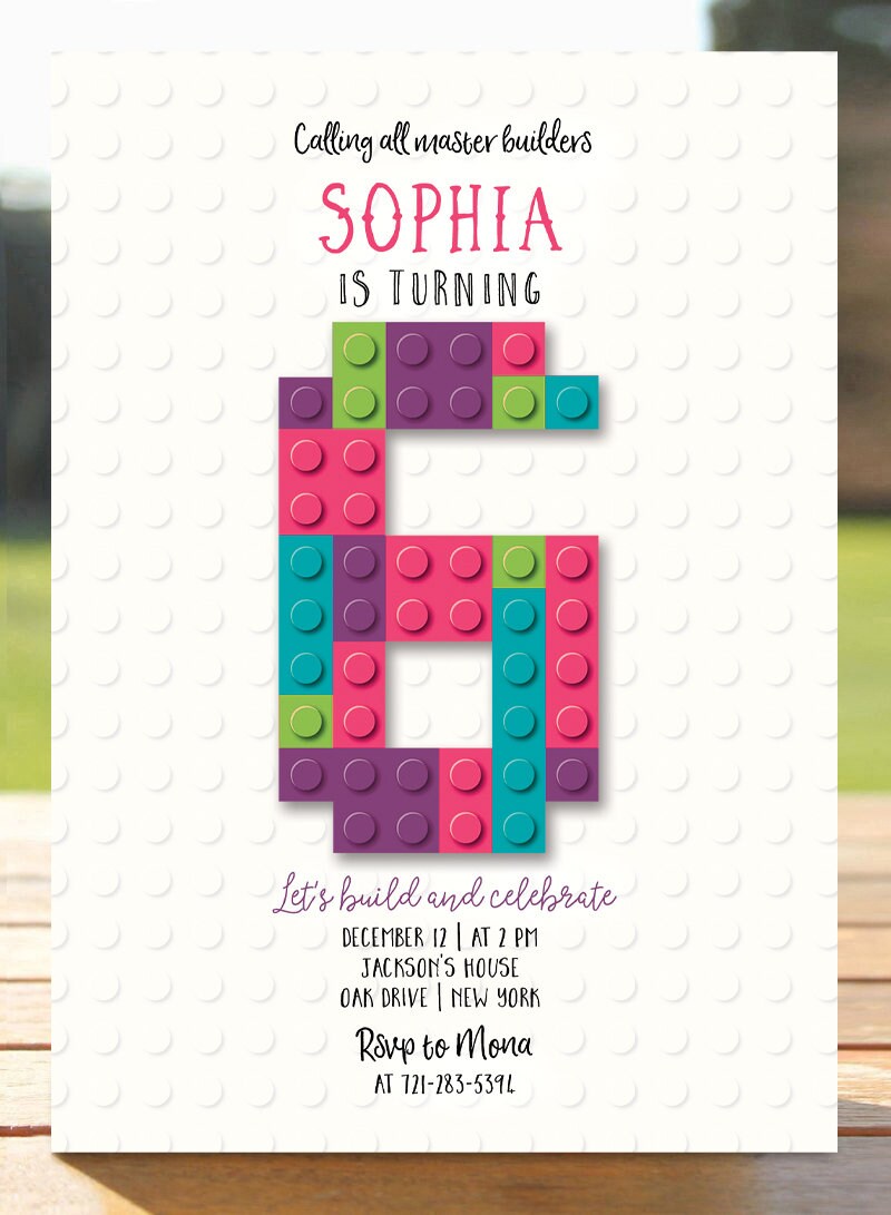 Building Blocks Invitation, Editable, Blocks Birthday Party, Building ...