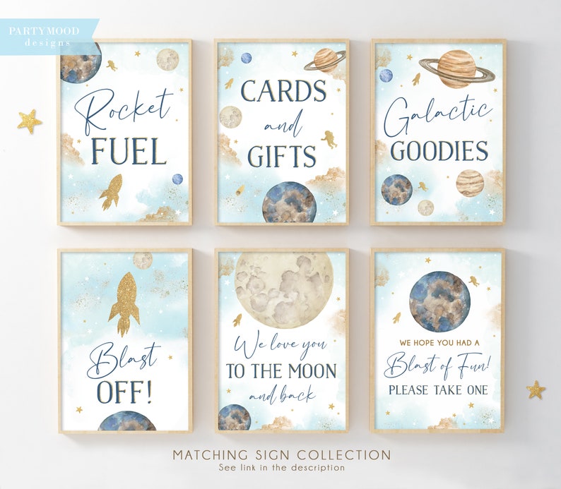 Outer Space Signs Set of 3 Fun Signs Space Theme First Trip | Etsy