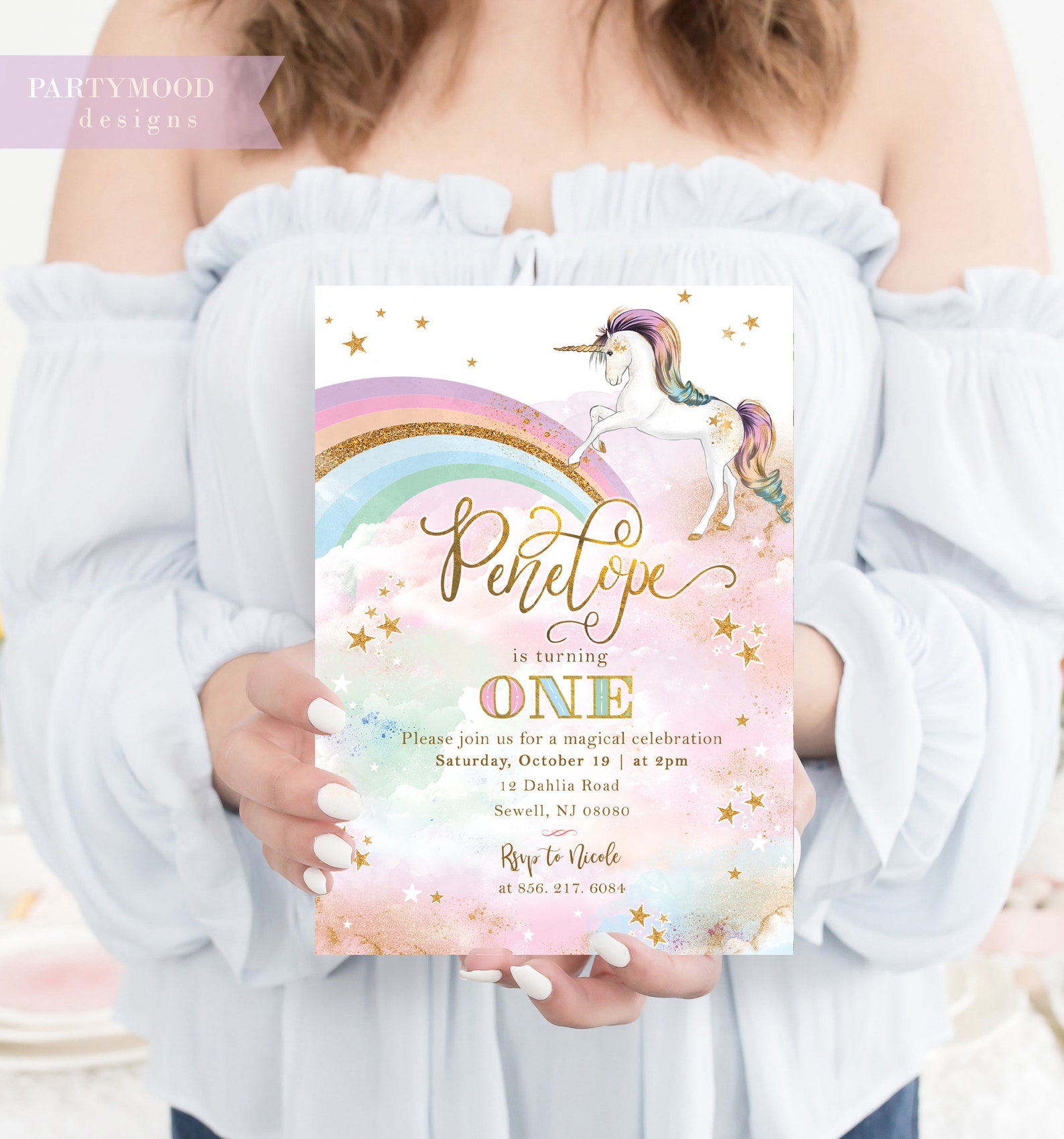 Unicorn Rainbow Invitation Rainbow Birthday Invite Magical - Etsy