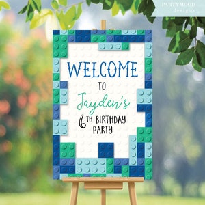 Building Blocks Welcome Sign, Reception, Blocks Birthday Party ...