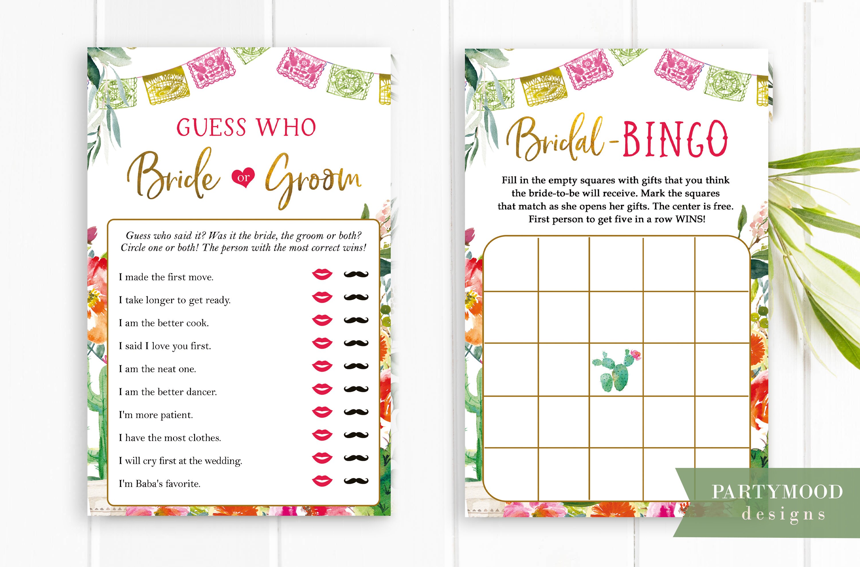 Fiesta Bridal Shower Games Mexican Party Game Bundle Couples - Etsy