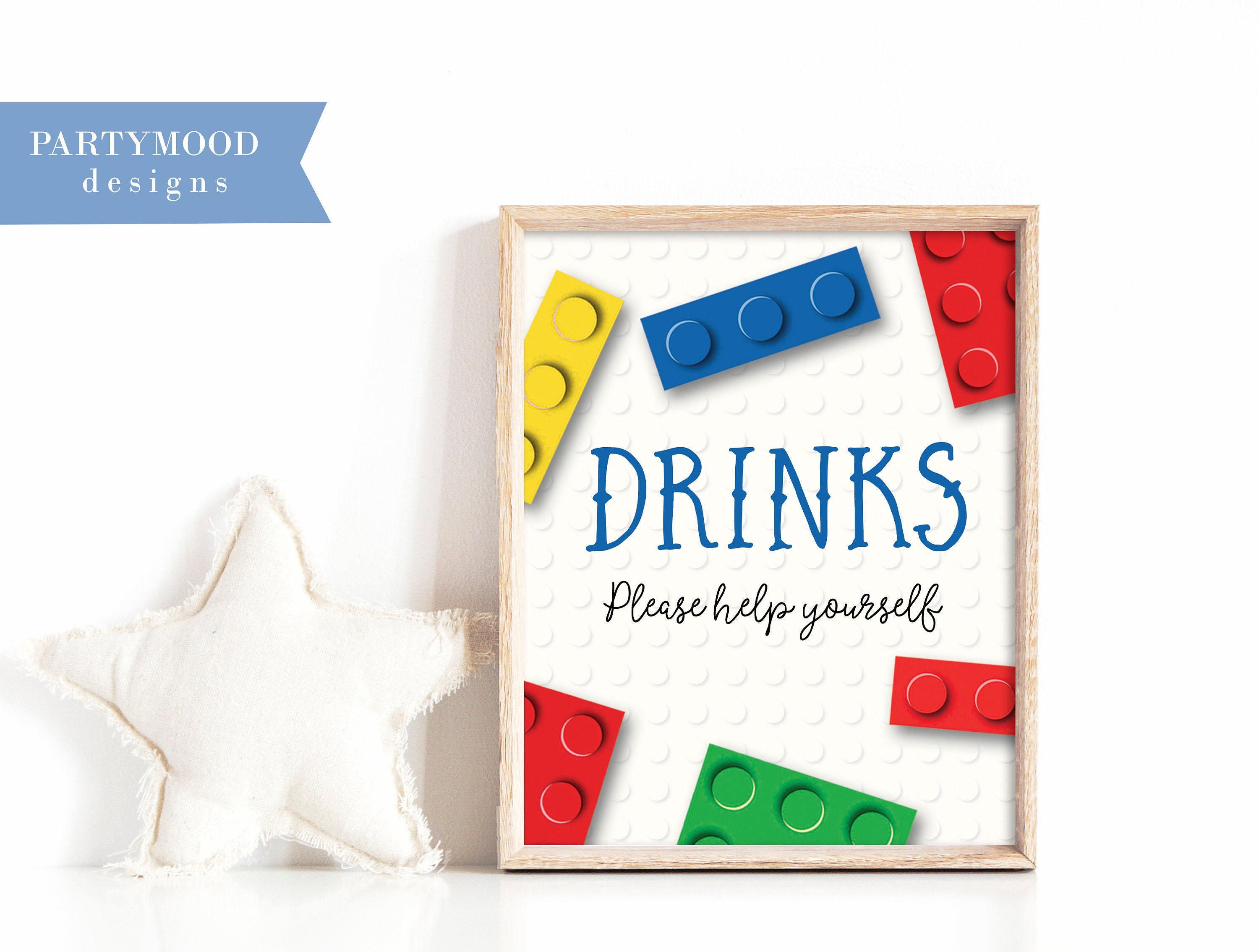 Bricks Drinks Sign Building Blocks Birthday Sign Fun Blocks - Etsy