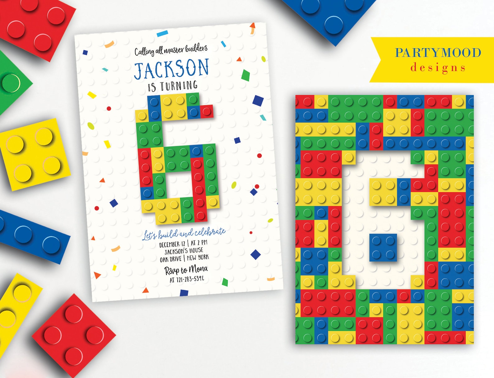 Editable Building Blocks Invitation, Blocks Birthday Party, Building ...