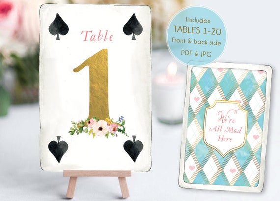 Alice in Wonderland Table Numbers 1-20 Mad Tea Party Decor - Etsy
