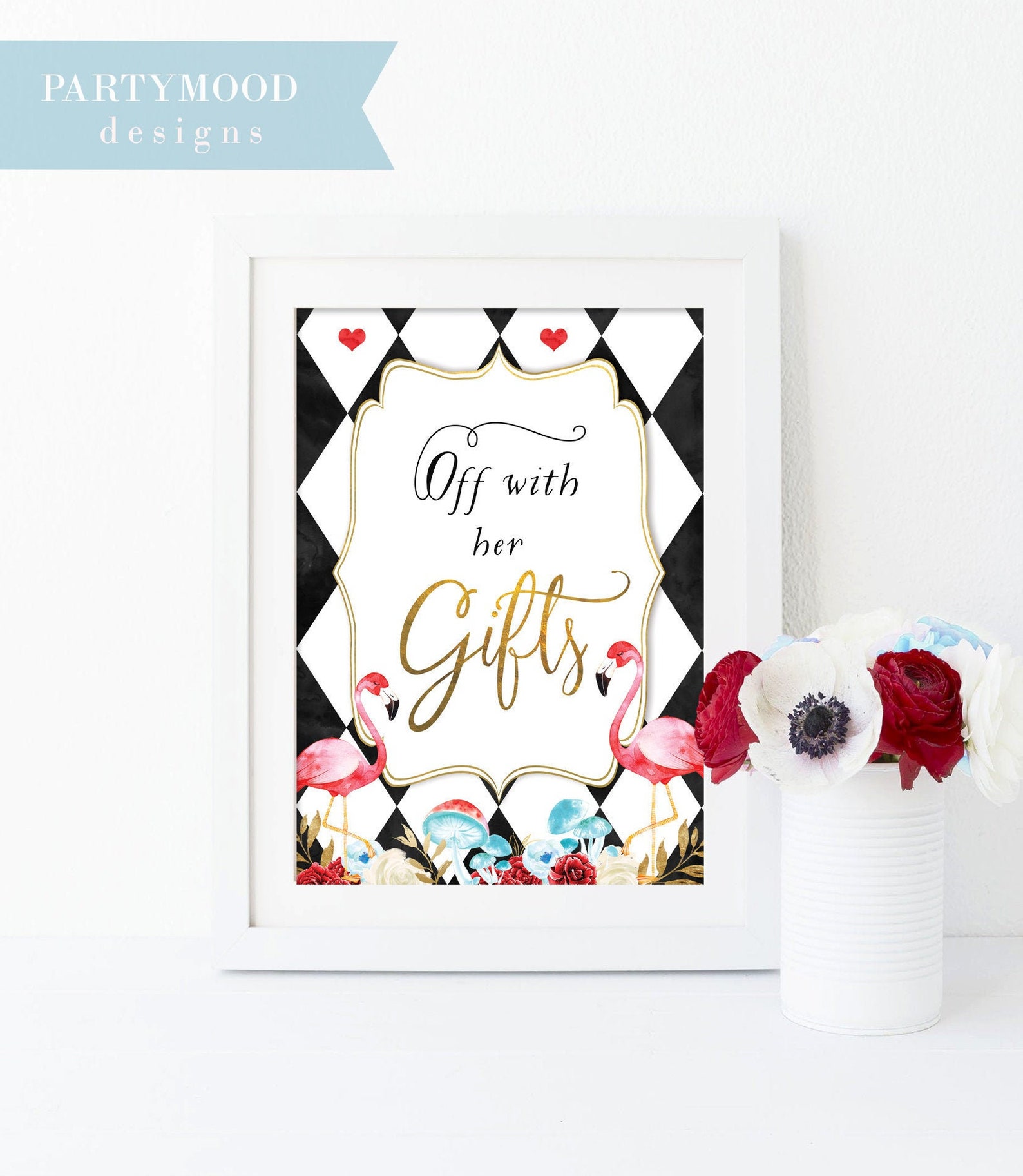 Alice in Wonderland Menu, Party Decorations, Onederland Party Menu ...