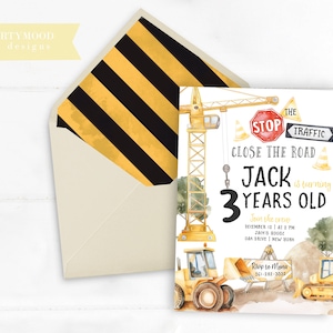 Editable Construction Invitation, Construction Birthday Party Invite ...