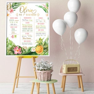 Pineapple Milestone Poster Baby Infographic Party Decor - Etsy