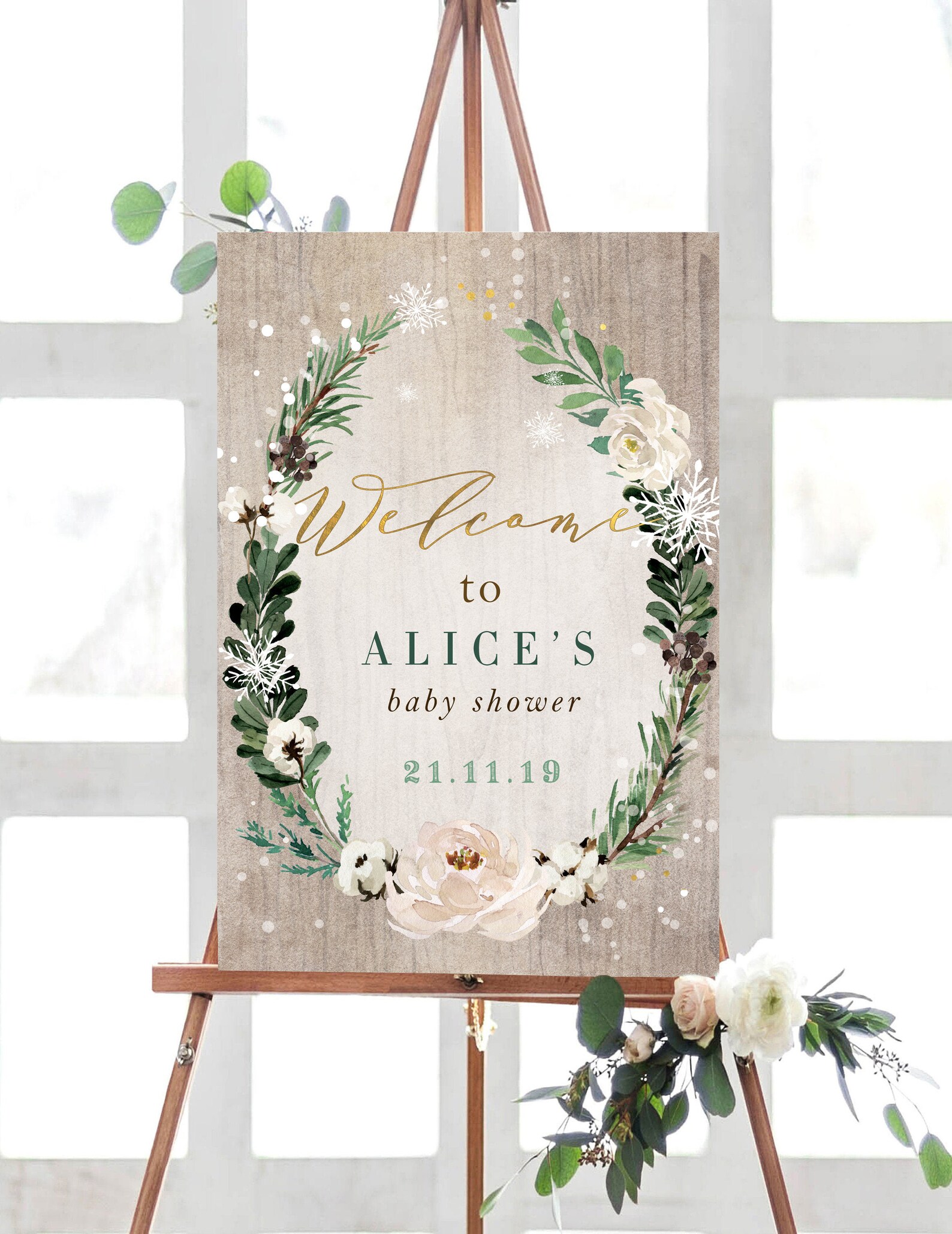 Winter Baby Shower Backdrop Rustic Baby It's Cold - Etsy