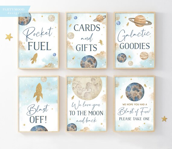 Outer Space Signs Set of 6 Fun Signs Space Theme First Trip - Etsy