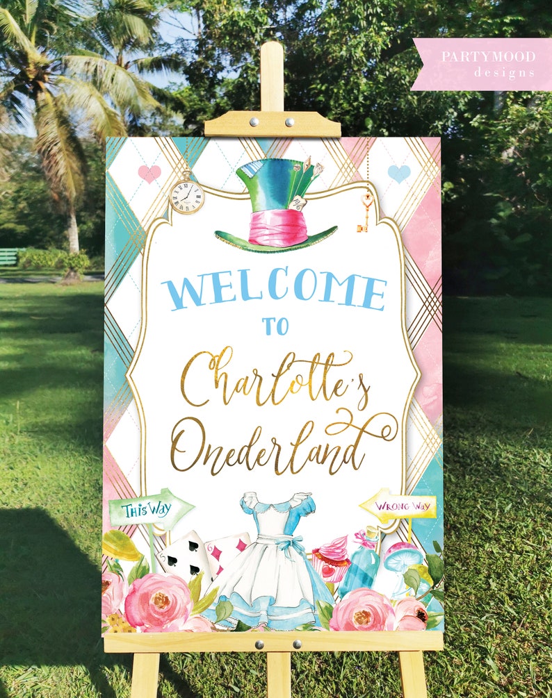 Alice in Wonderland Party Signs Smaller Taller Party Sign - Etsy