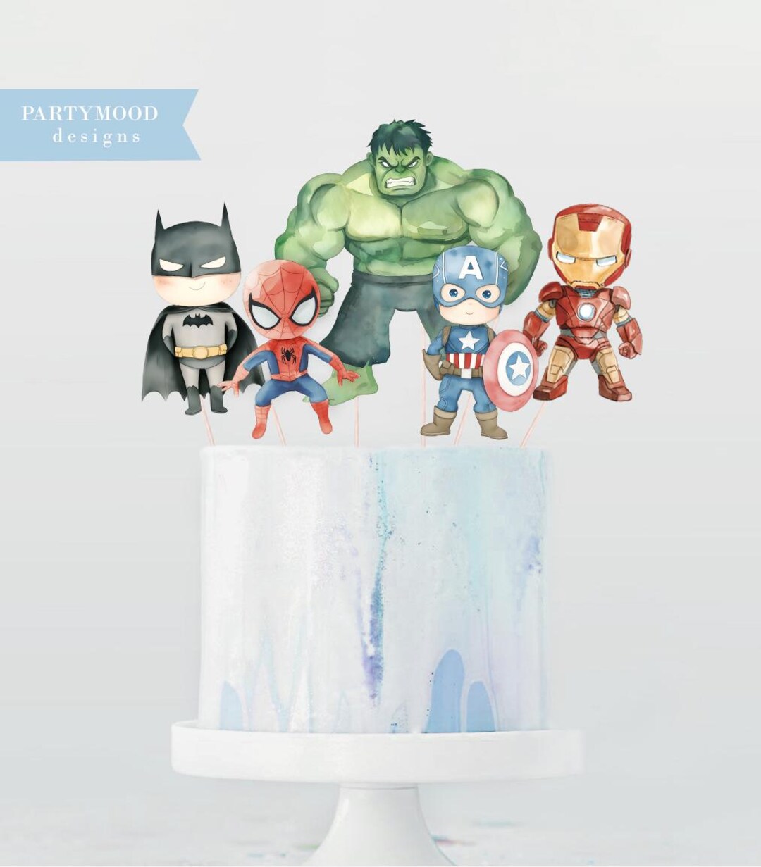 Superhero Cupcake Toppers, Superhero Cake Toppers, Avengers ...