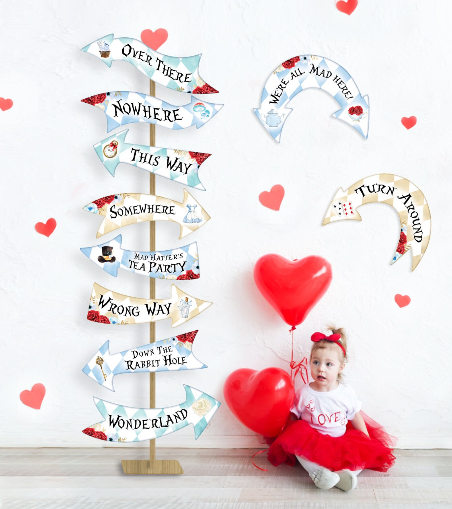 Alice in Wonderland Welcome Sign Onederland Girl 1st Birthday | Etsy