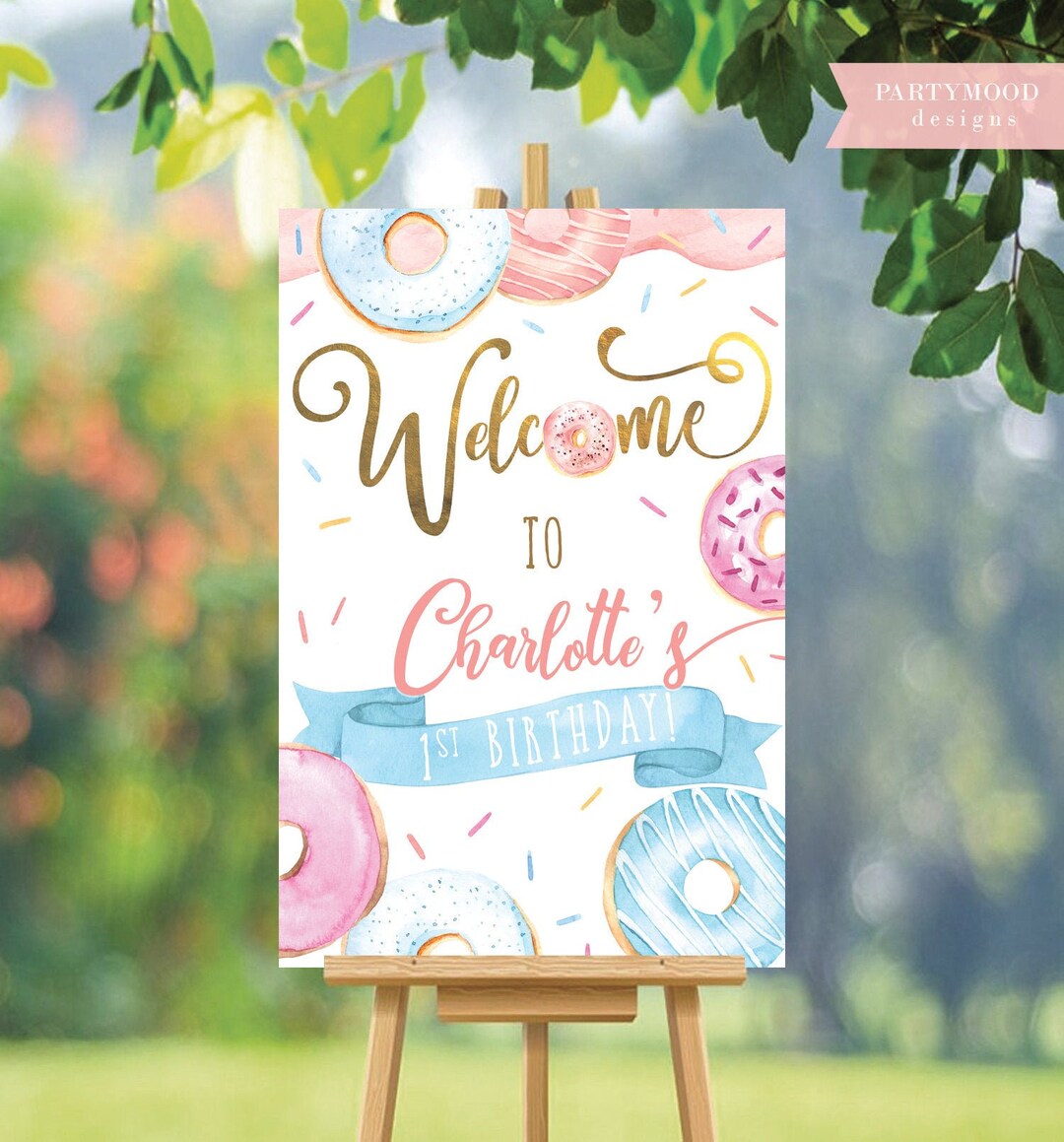 Donut Welcome Sign, Donut Banner, Donut Birthday Sign, Donut Grow Up ...