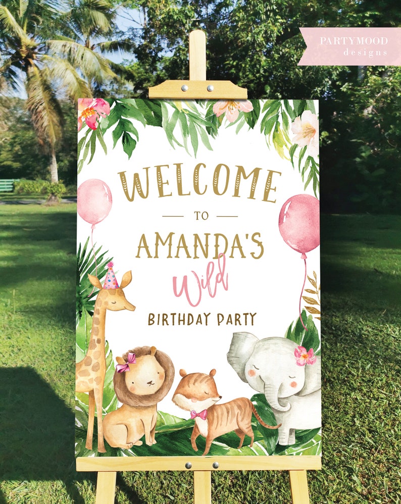 Two Wild Banner Safari Banner Girls 2nd Birthday Jungle - Etsy