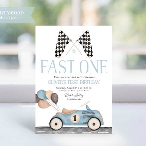 Editable Race Car Milestone Poster, Fast ONE Racing Car Milestone, 1st ...