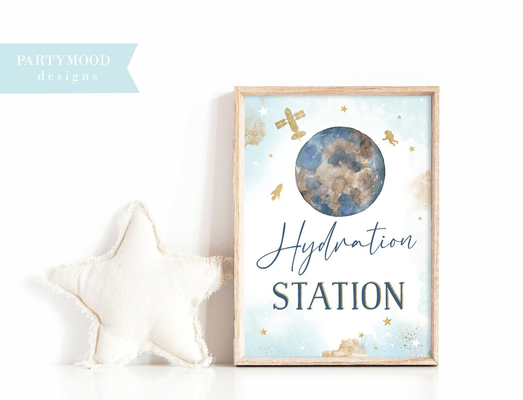 Hydration Station Sign Outer Space Theme Fun Signs First - Etsy