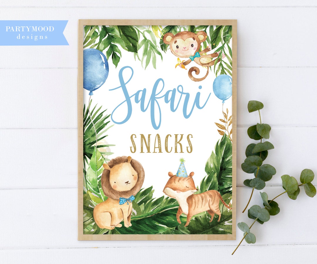 Safari Snacks Sign, Jungle Sign, Wild One Safari Birthday, Safari ...