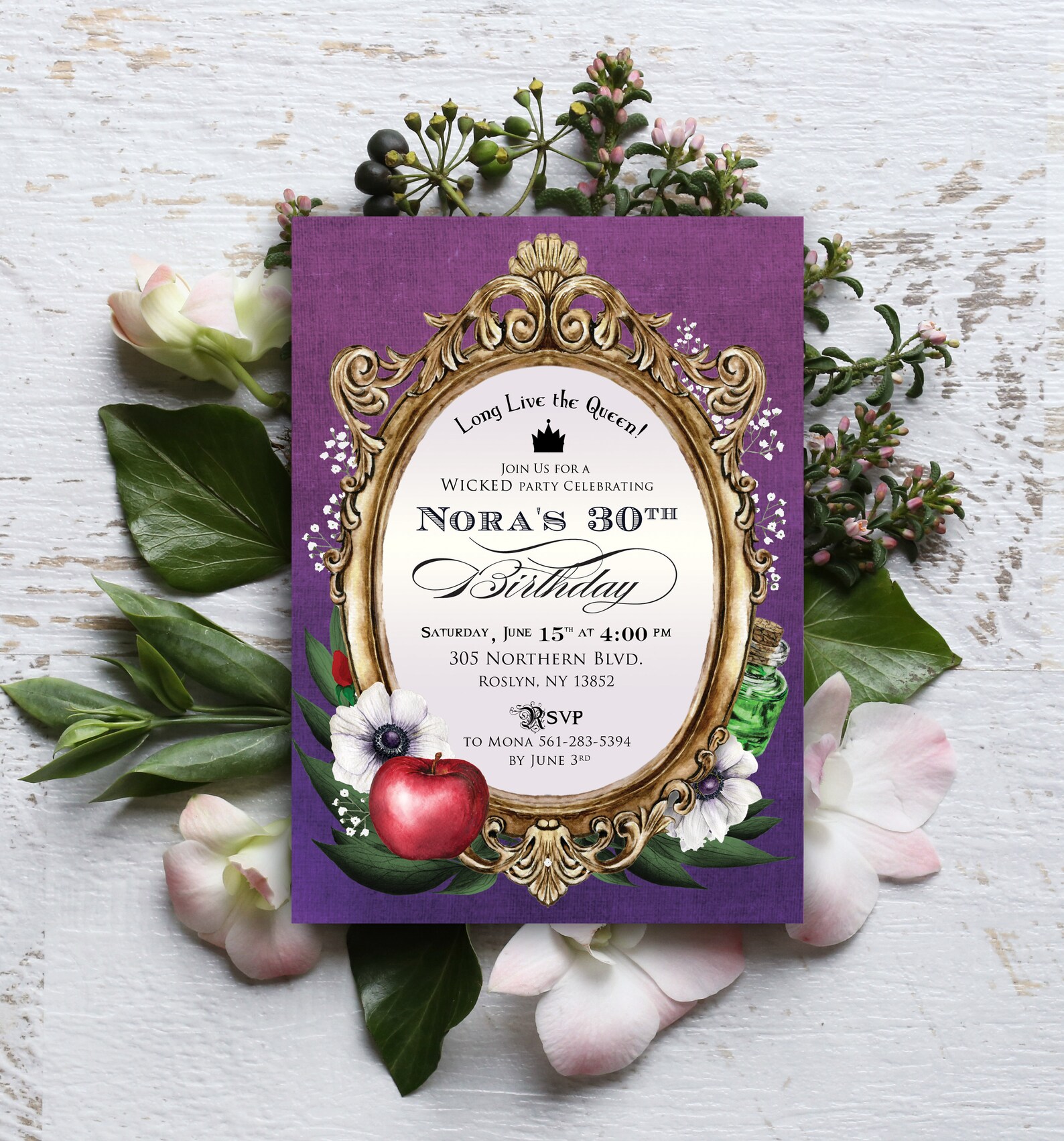 Evil Queen Birthday Invitation Snow White Theme Once Upon a - Etsy