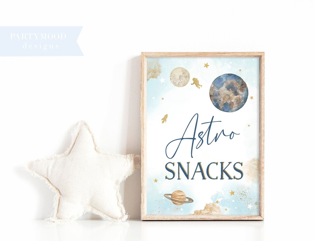 Astro Snacks Sign Outer Space Theme Fun Signs Food First - Etsy