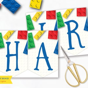 Building Blocks Happy Birthday Banner, HBD Banner Blocks Birthday Party ...