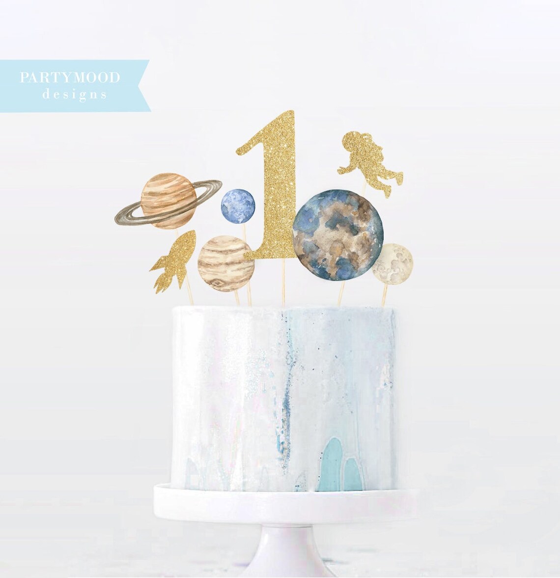 Space Centerpieces Cake Toppers Outer Space First Birthday - Etsy