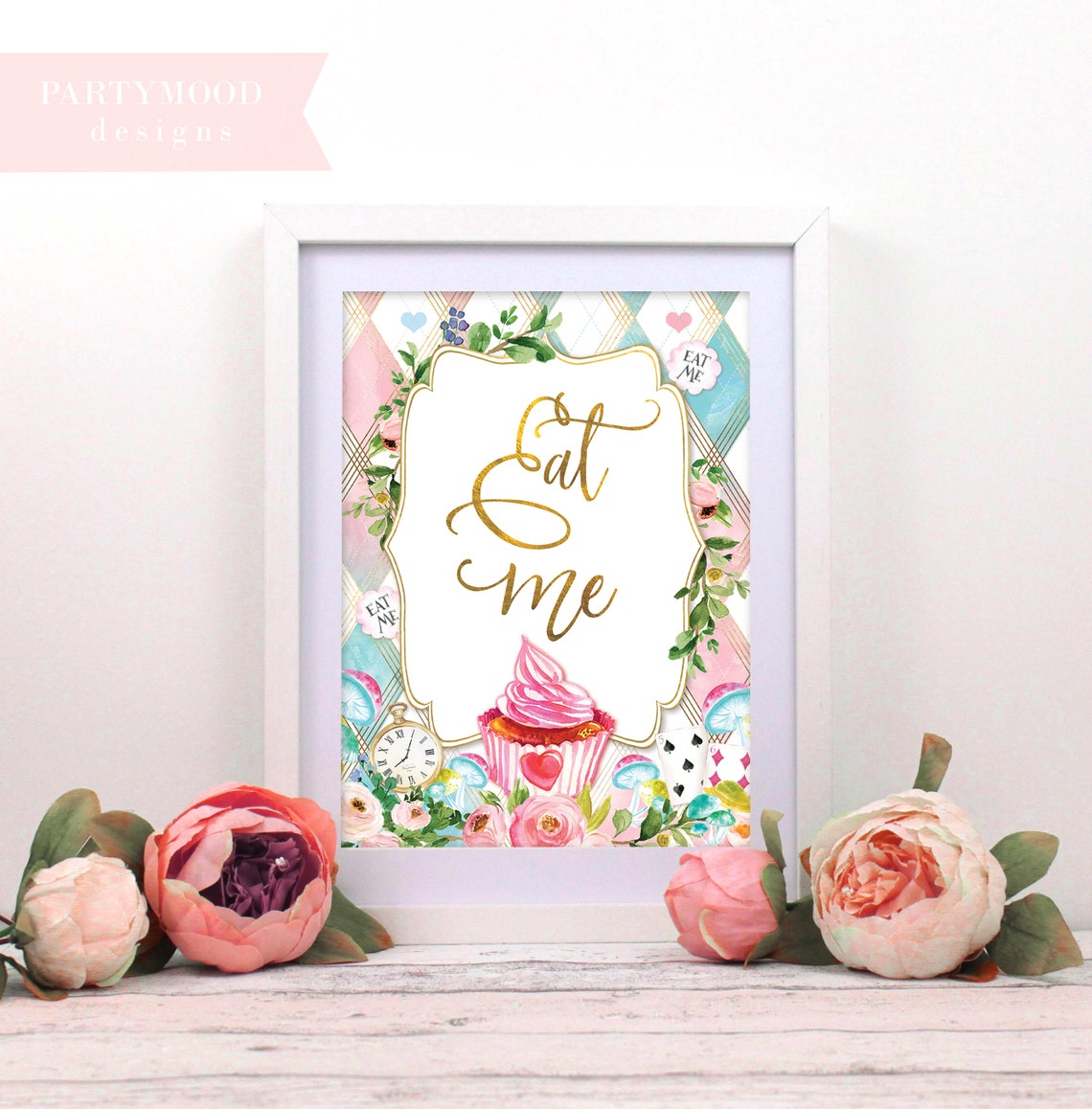 Alice in Wonderland Eat Me Sign Decor Onederland Girl's | Etsy