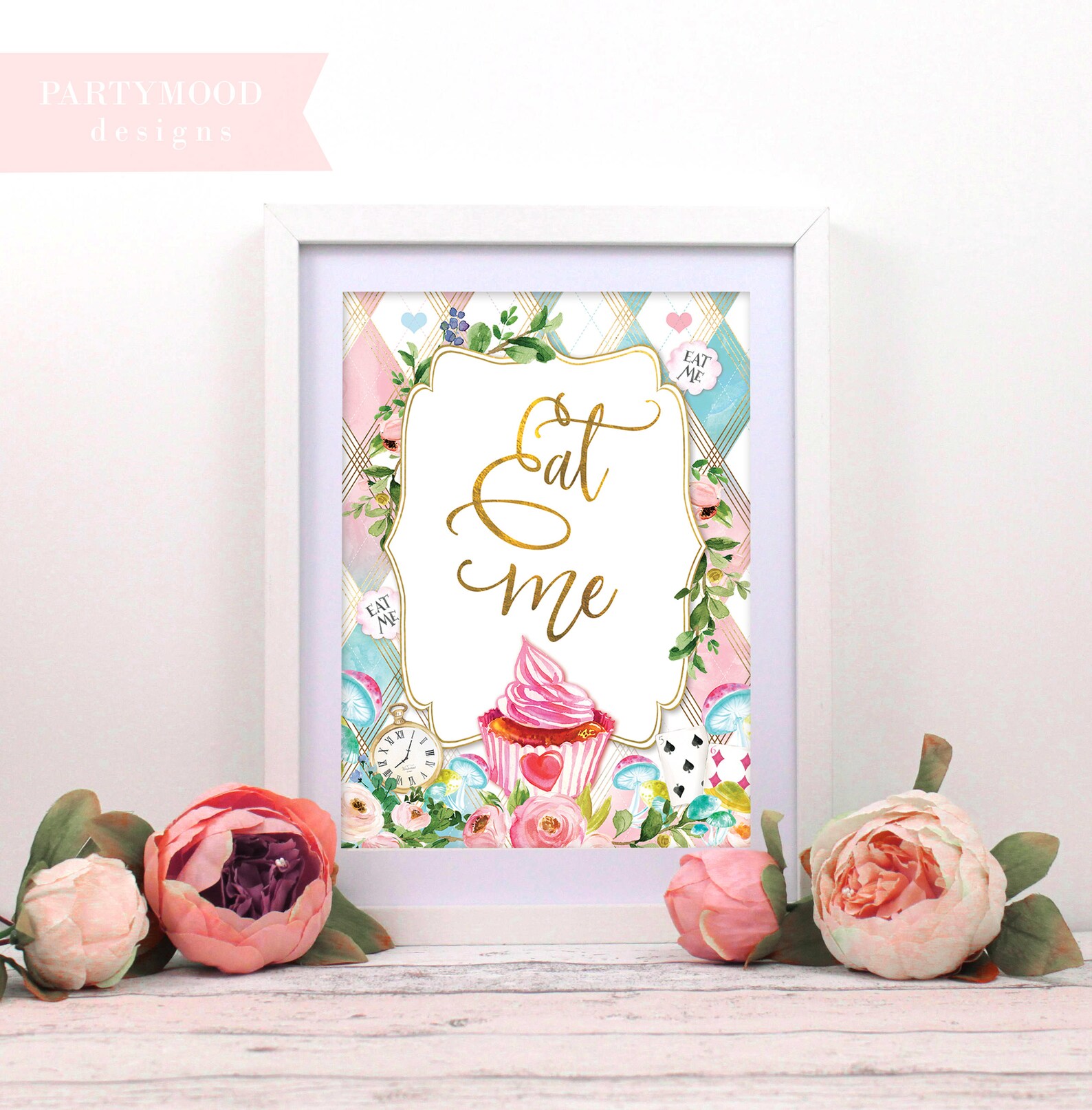 Alice in Wonderland Eat Me Sign Decor Onederland Girl's | Etsy