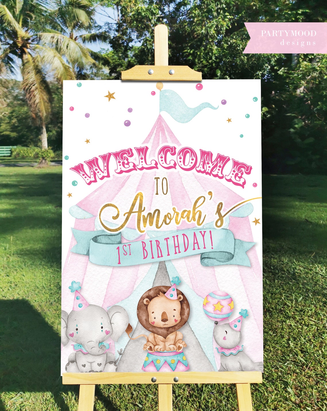 Circus Carnival Welcome Sign, Circus Animals, Circus Girl's 1st ...