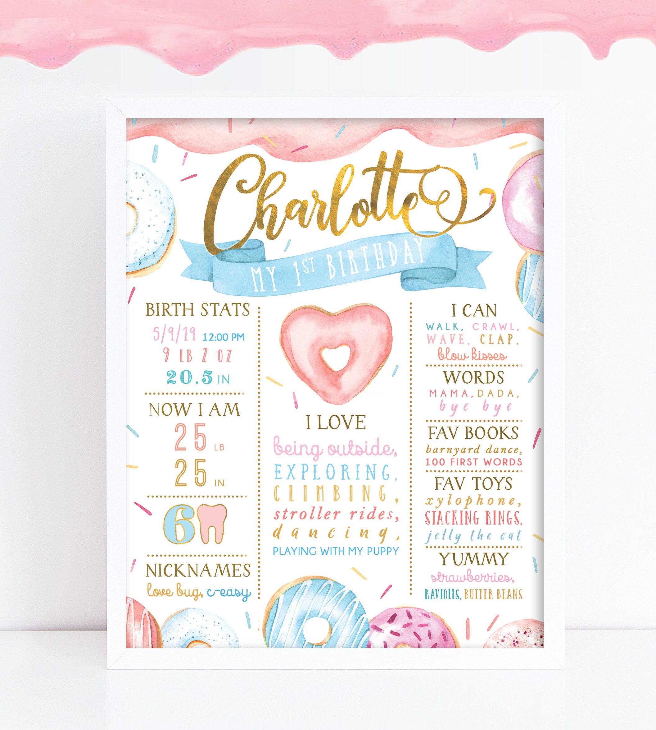 Donut Time Capsule Donut Birthday Party Sweet One Donut - Etsy