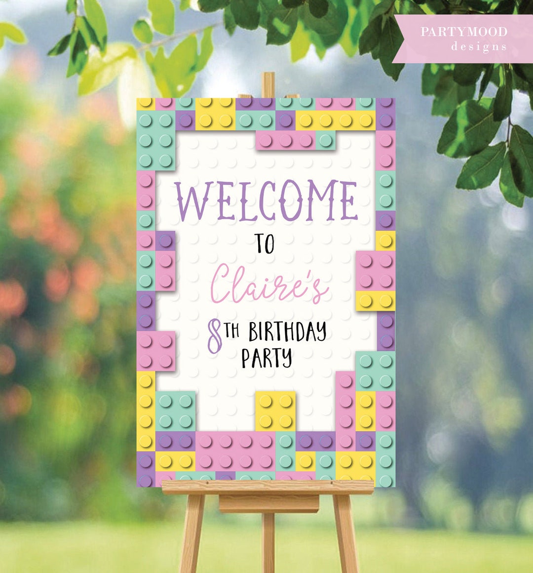 Building Blocks Welcome Sign, Reception, Blocks Birthday Party ...