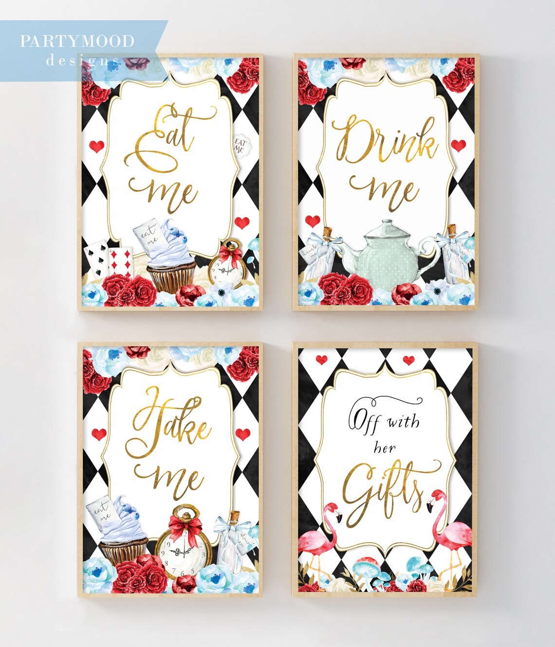 Alice in Wonderland Party Signs Eat Me Drink Me Gifts Sign - Etsy