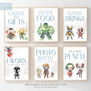 Superheroes Birthday Sign, Directional Arrows, Fun Superhero Signs ...